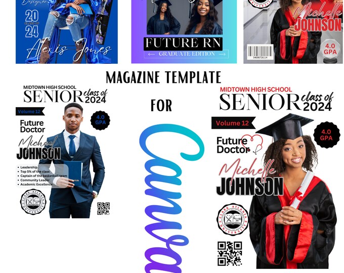 Editable Graduation Magazine/invitation Template, E-vites, Digital ...