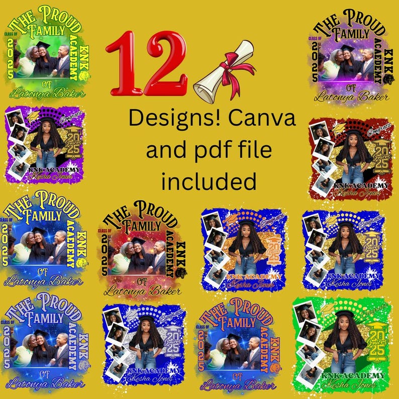 12 Premade Editable Proud Family Graduation Bundle - Etsy