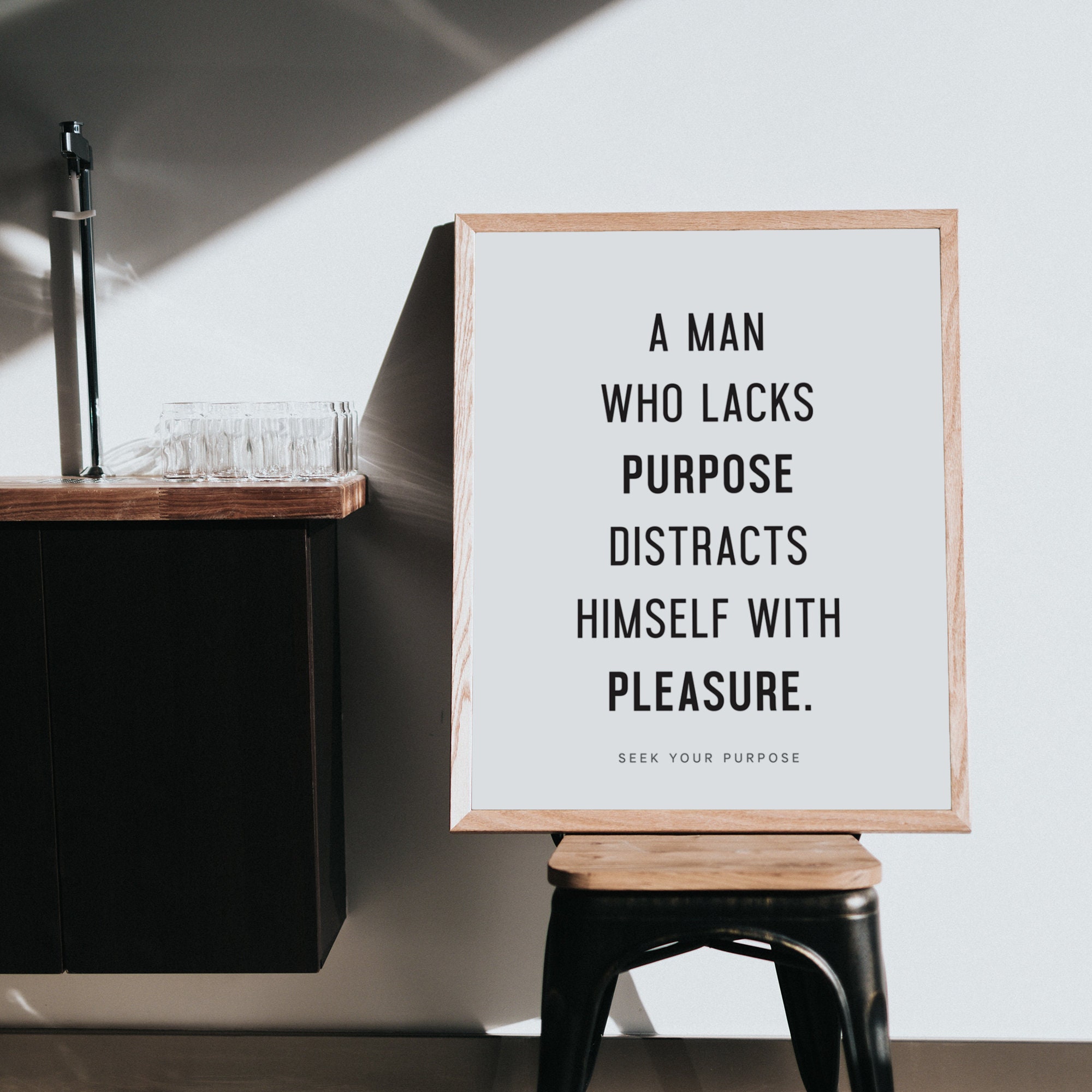 A Man Who Lacks Purpose Distracts Himself With Pleasure Print Home