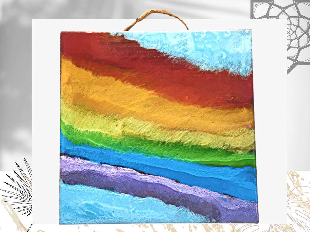 LGBT Pride Poured Resin on Wood - Etsy