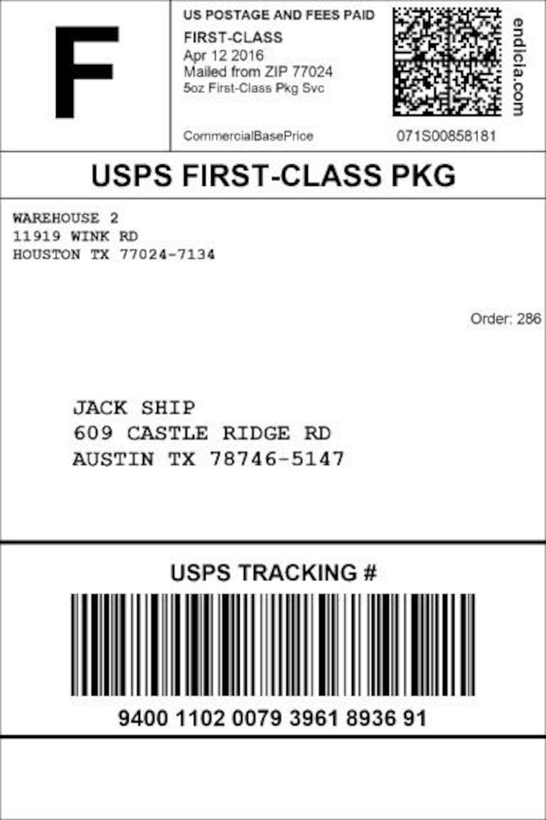 Shipping Label - Etsy