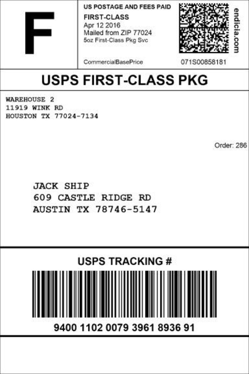 Shipping Label - Etsy