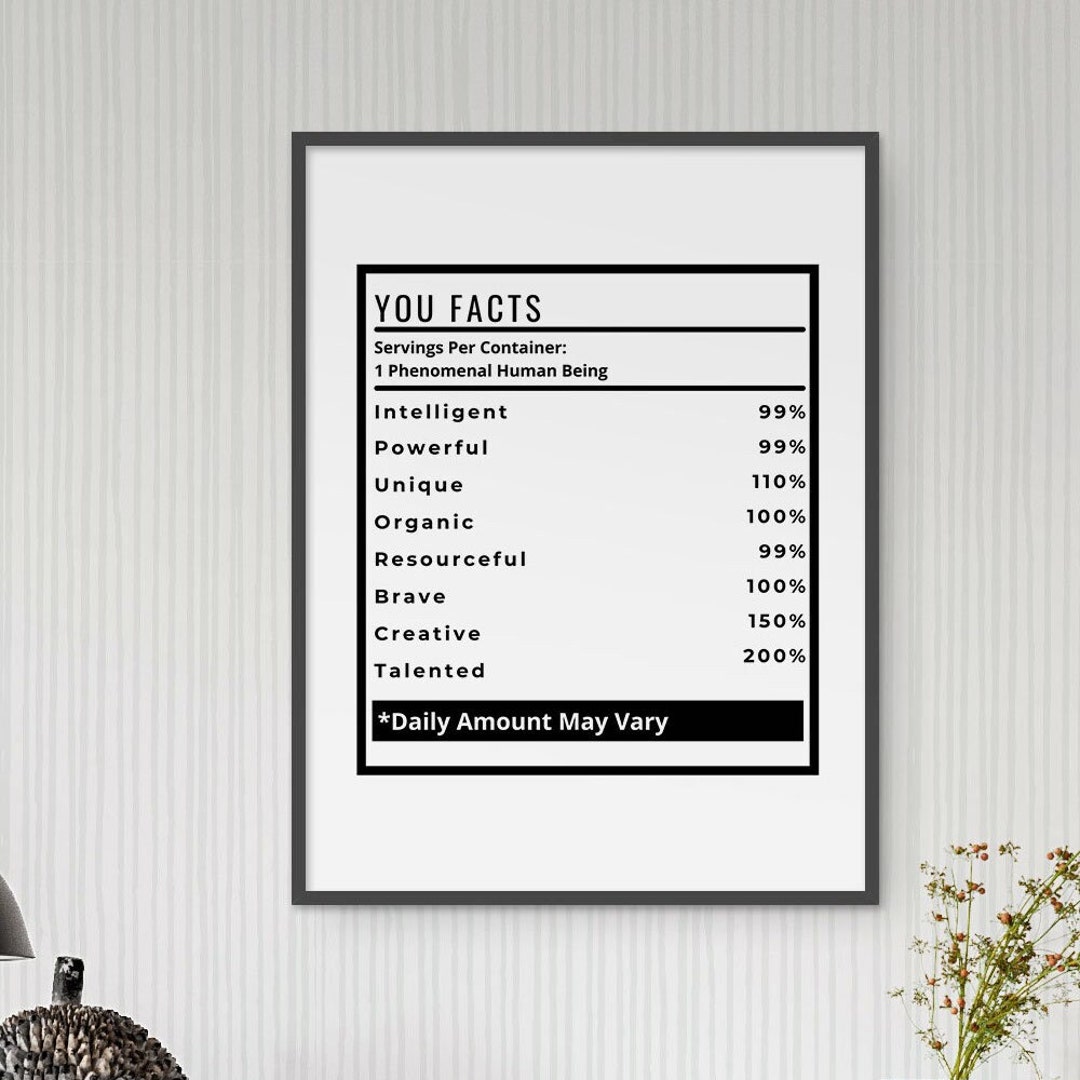 Interesting Facts About You, List, Wall Art, Digital Download, Positive ...
