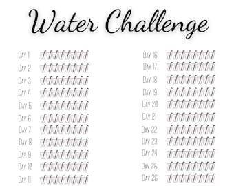 Water Tracker Printable Water Challenge Drink 8 Cups of Water Water ...