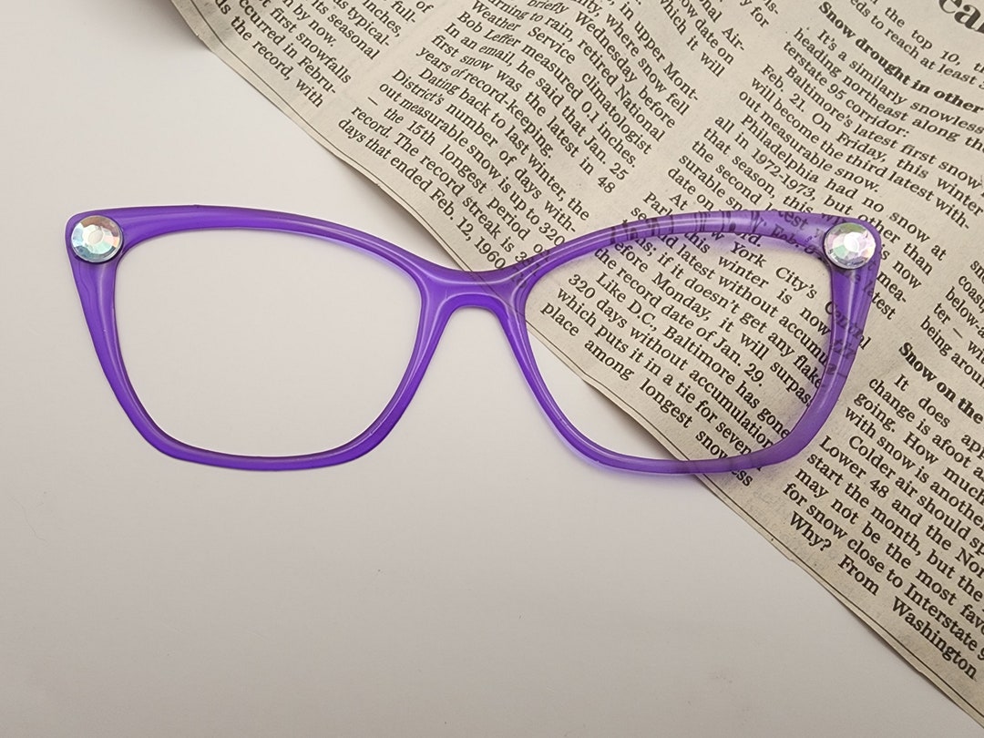 Purple Translucent Eyeglasses Toppers With Acrylic Rhinestones - Wanda ...
