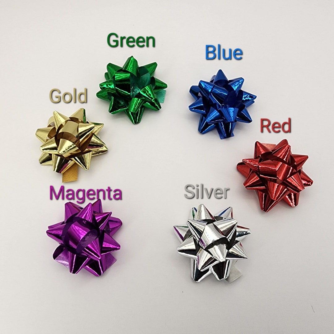 Mini Metallic Gift Bow Stud Earrings or Magnetic Charms (1 Pair) - Etsy
