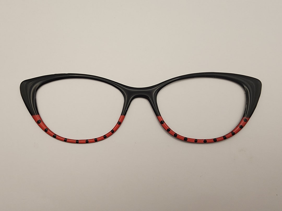 Black/red-with-black-dots Split Eyeglasses Toppers - Ella-compatible - Etsy