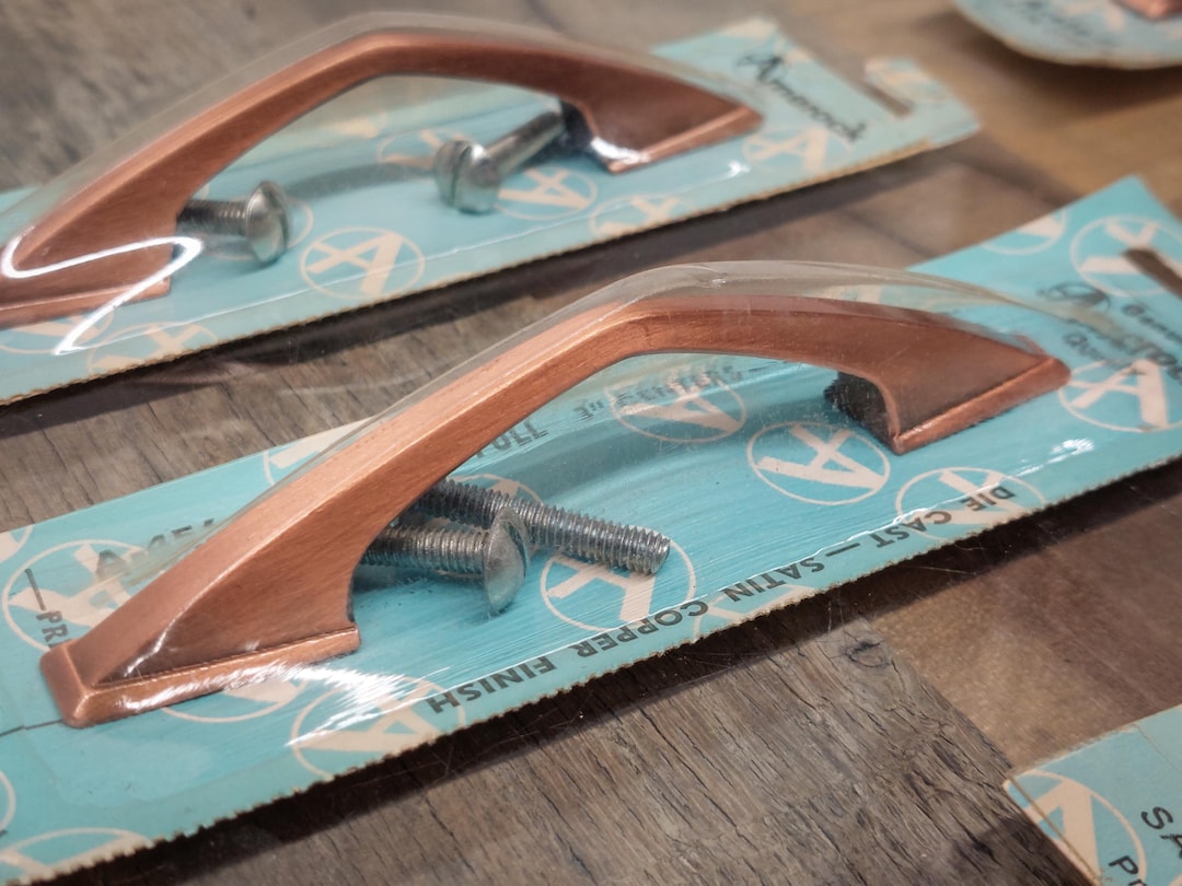 One Satin Copper Drawer Pull - MCM Arch Handle - Amerock Catalina New ...