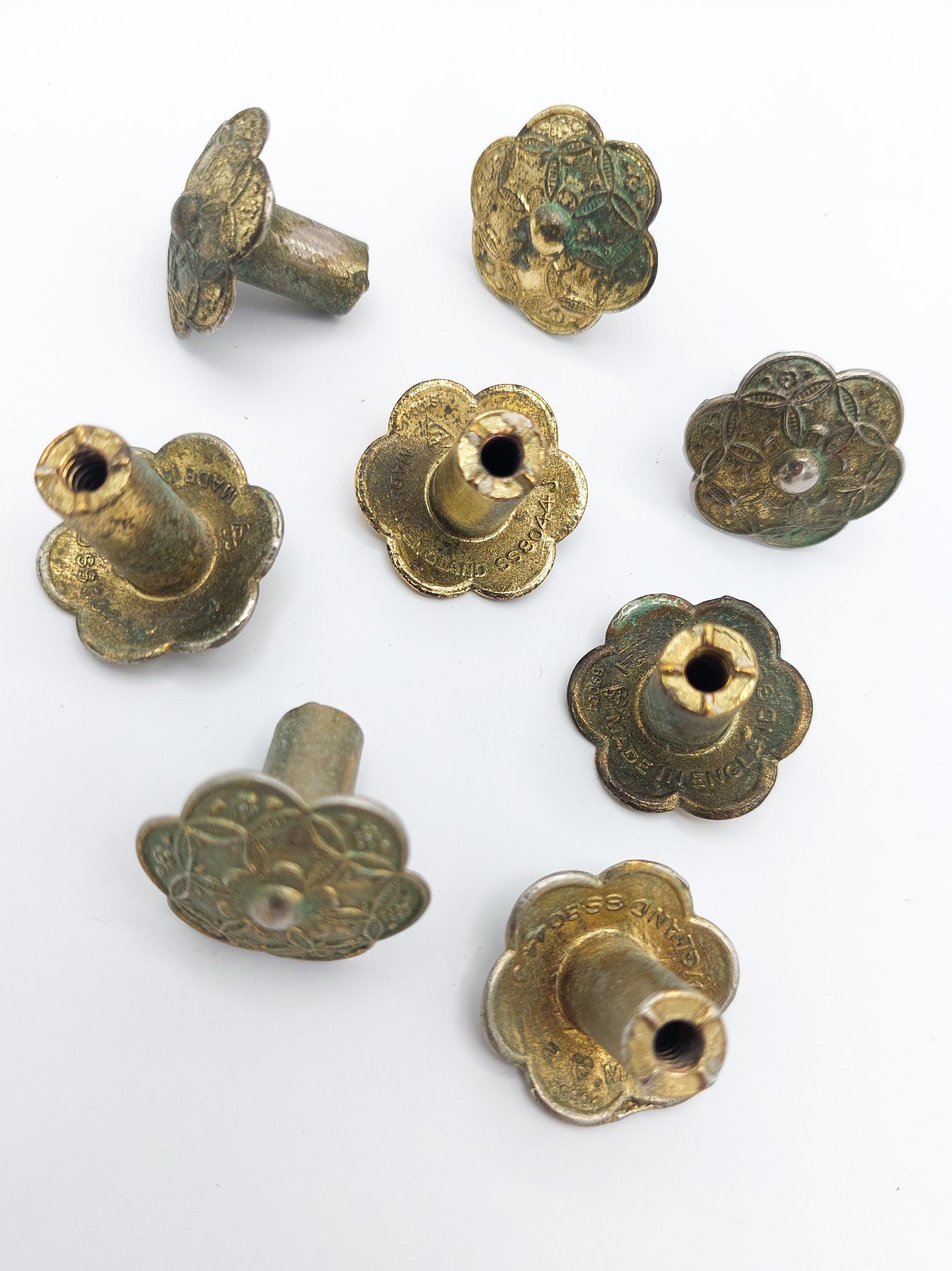Quantity: 2 - Antique Rosette European Brass Drawer Pulls - Vintage ...