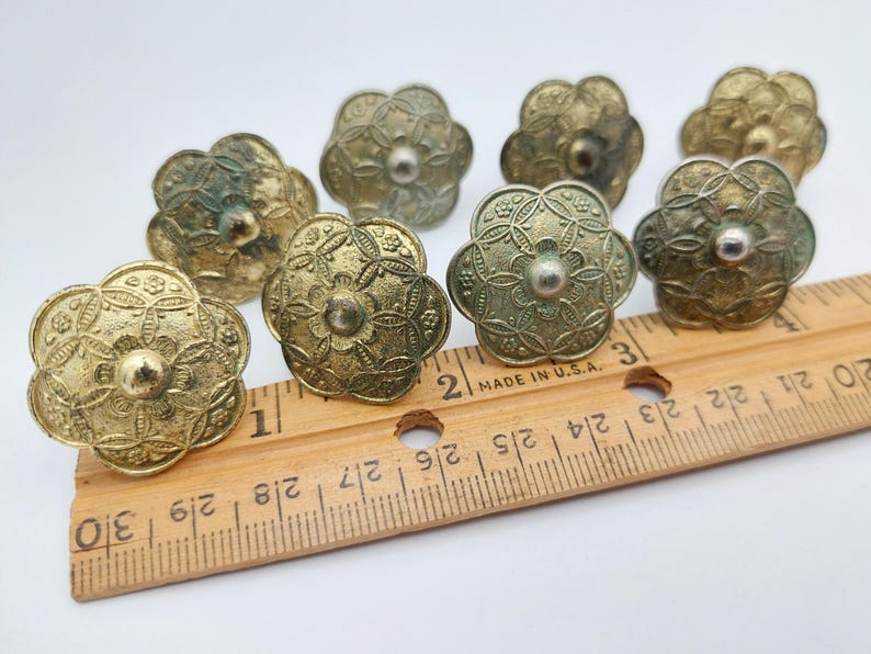 Quantity: 2 - Antique Rosette European Brass Drawer Pulls - Vintage ...