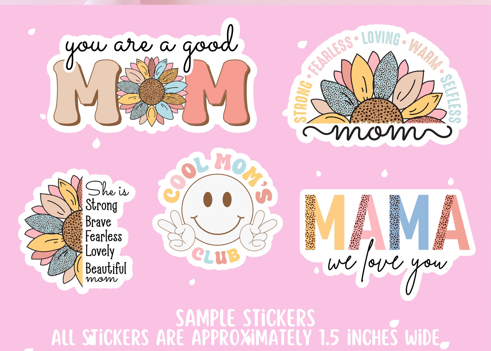 Printable Mothers Day Stickers, Digital Mothers Day Stickers, Mothers ...