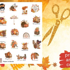 Cozy Autumn Stickers, Fall Planner Stickers (digital Download) - Etsy
