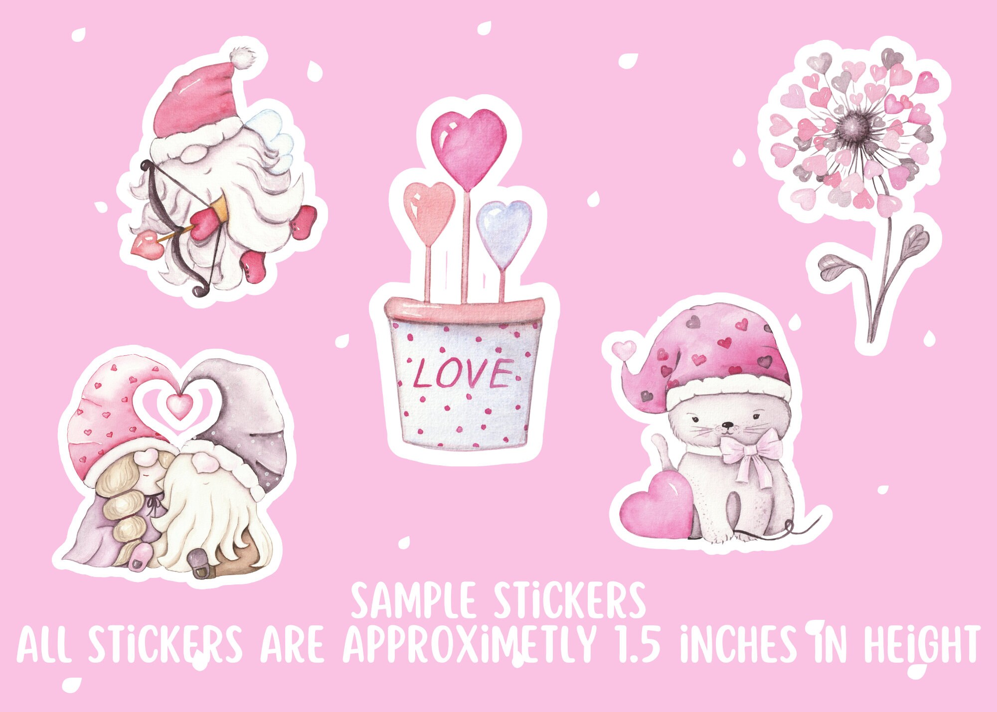 Printable Valentines Day Gnome Stickers, Printable Valentines Day ...