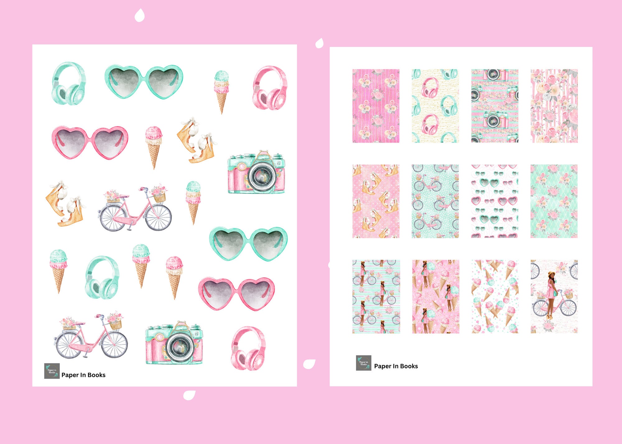 Summer Girl Planner Stickers, Urban City Style (printable and Digital ...