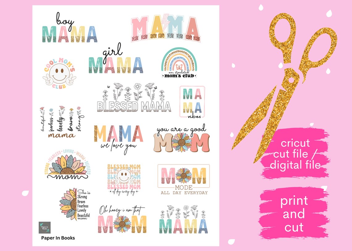 Printable Mothers Day Stickers, Digital Mothers Day Stickers, Mothers ...