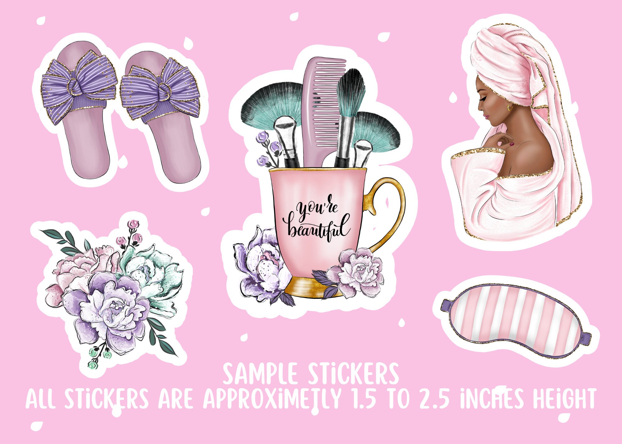 Relaxing Weekend Fashion Girl Printable Stickers, Printable and Digital ...