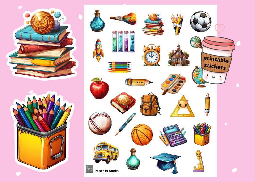 Printable Back to School Stickers, First Day of School Stickers ...