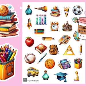 Printable Back to School Stickers, First Day of School Stickers ...