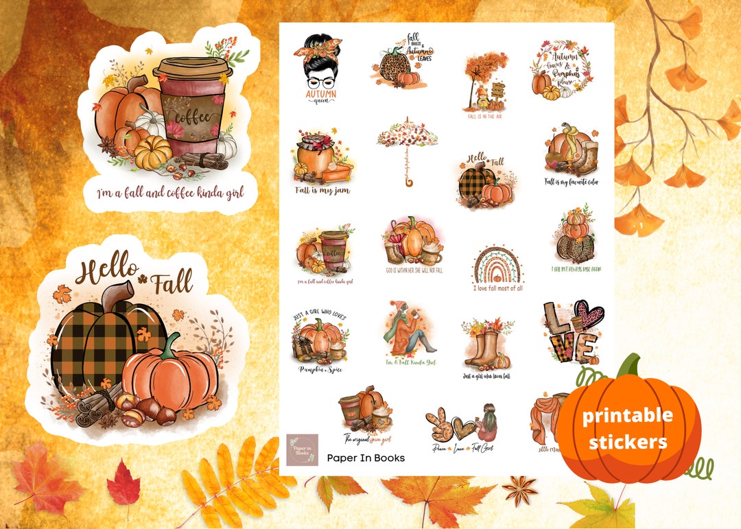 Cozy Fall Stickers, Fall Stickers, Autumn Stickers, Fall Printable ...