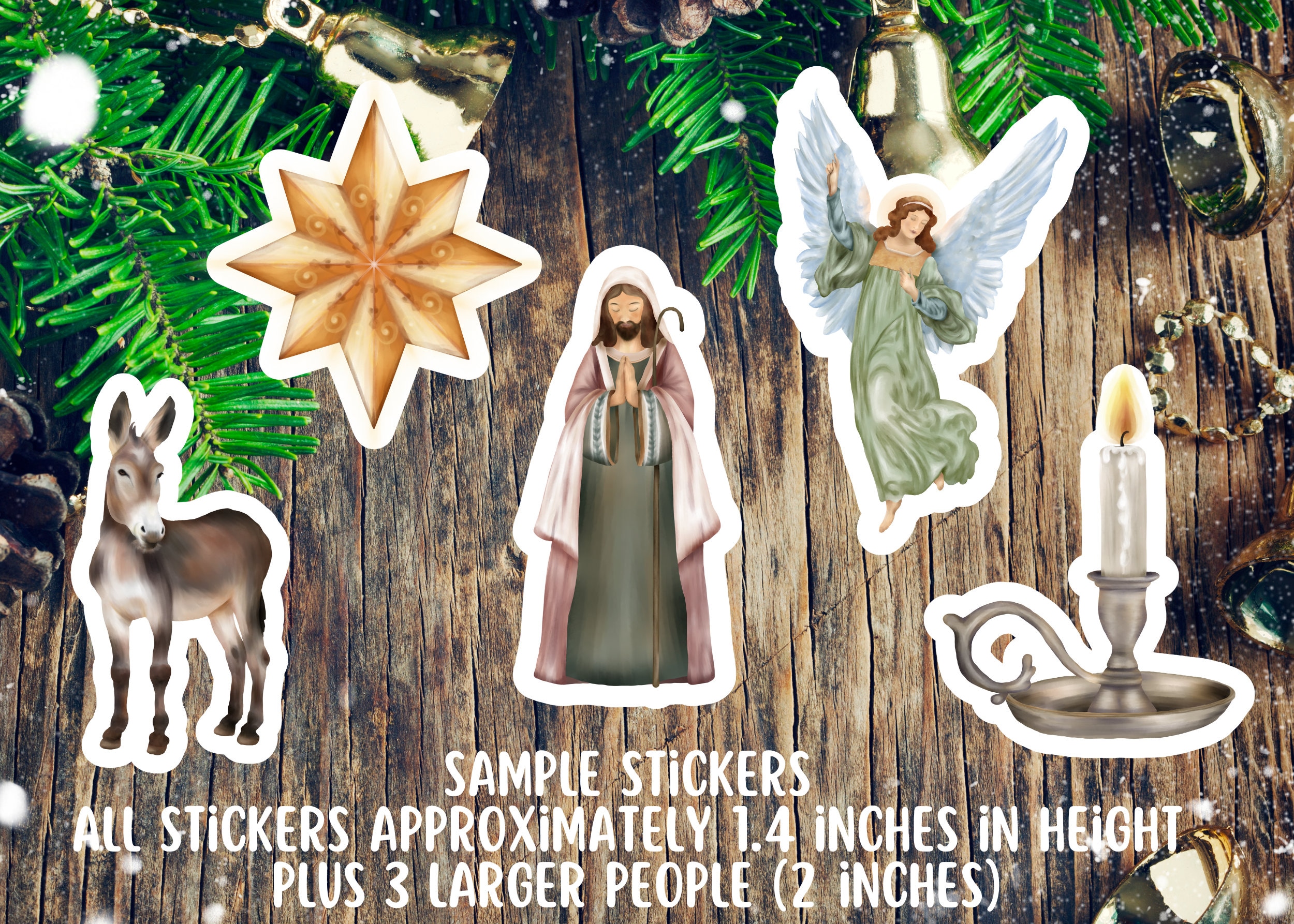Printable Nativity Scene Stickers, Christmas Nativity Stickers, Digital ...