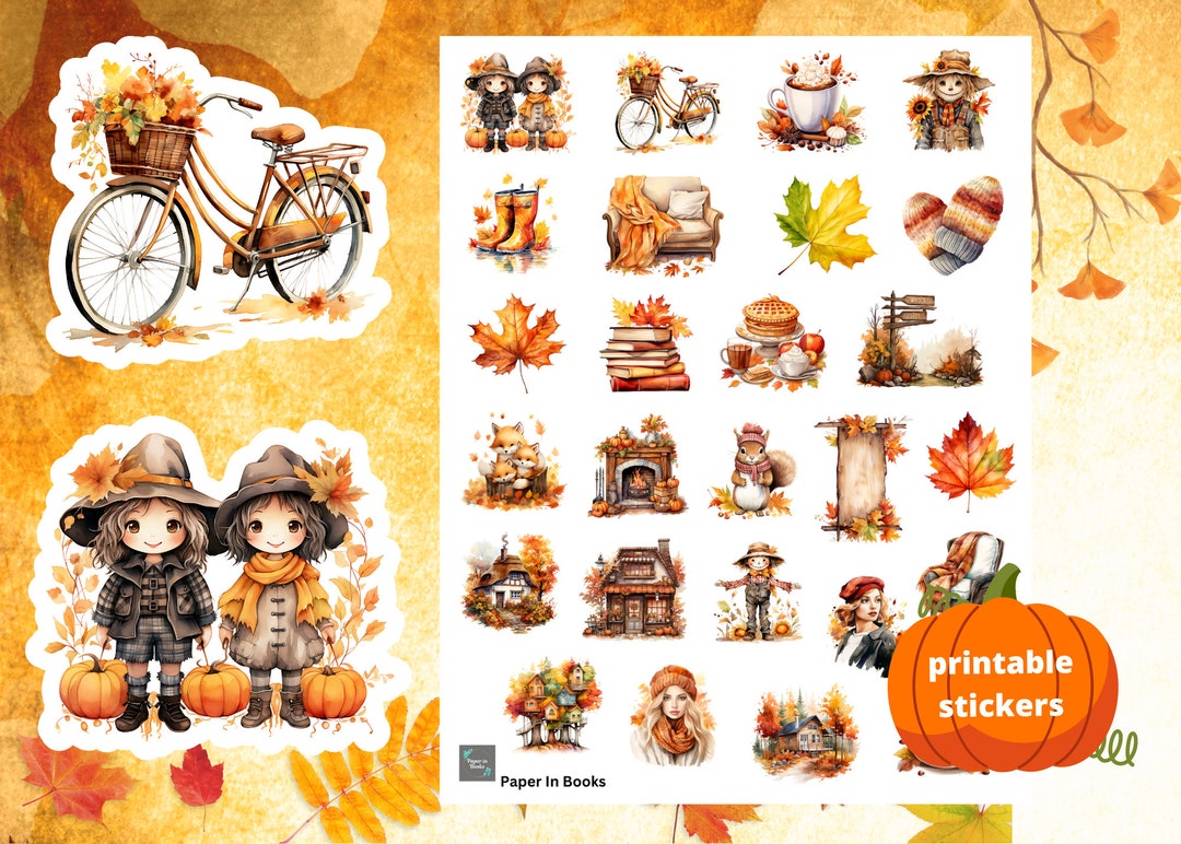 Cozy Fall Stickers, Fall Stickers, Autumn Stickers, Fall Digital ...