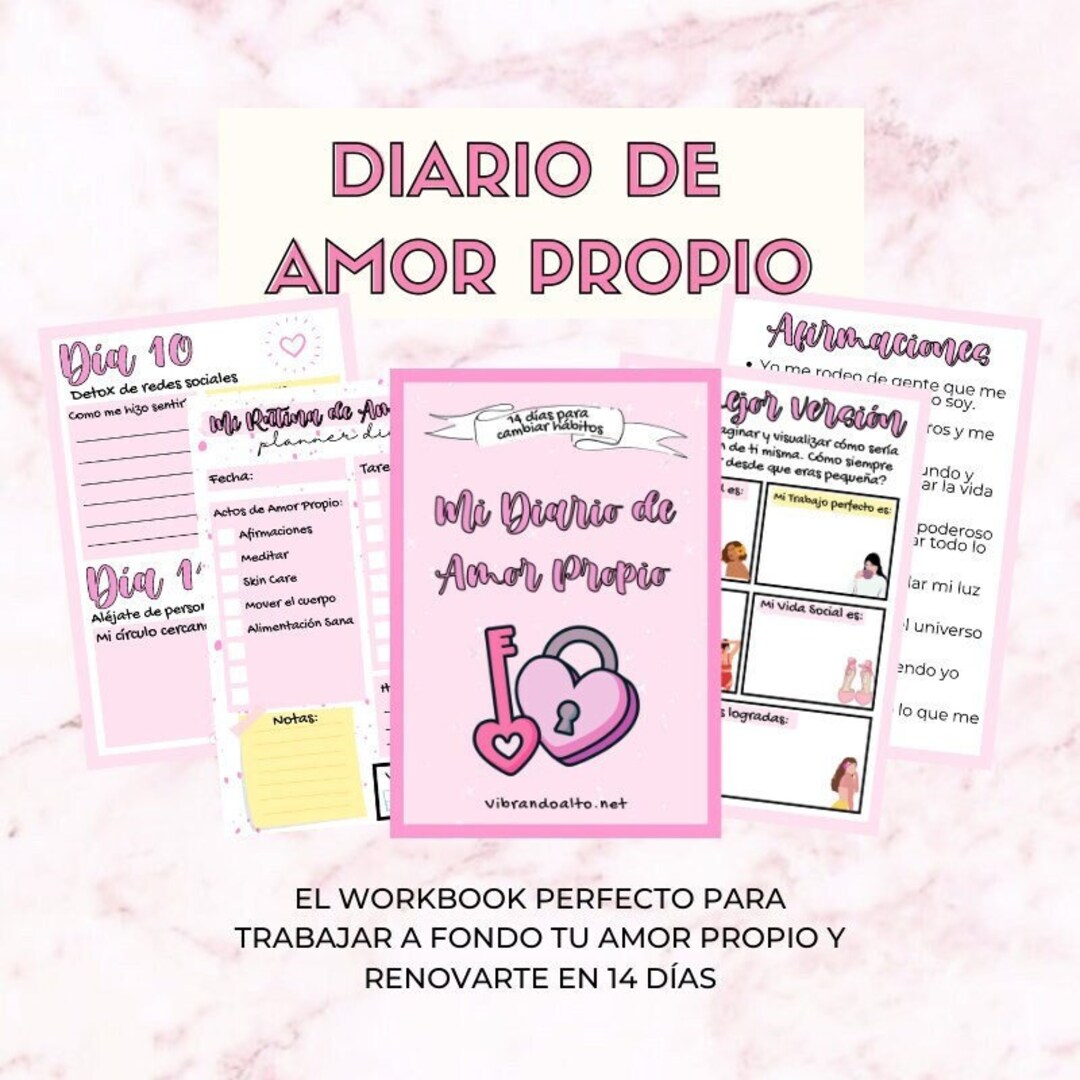 Mi Diario de Amor Propio | Journal con ejercicios. - Etsy México