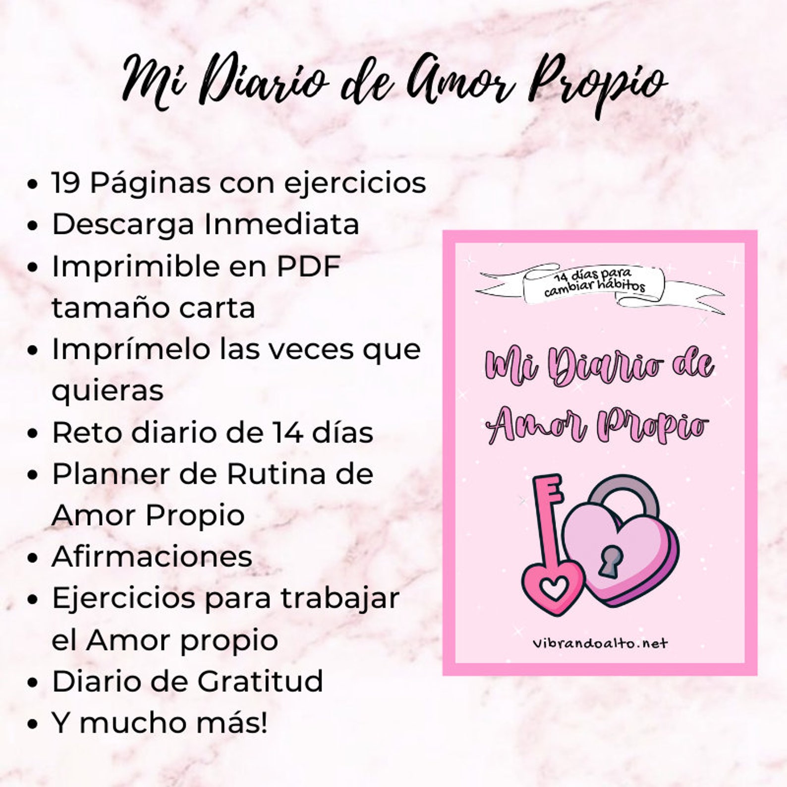 Mi Diario de Amor Propio | Journal con ejercicios. - Etsy México