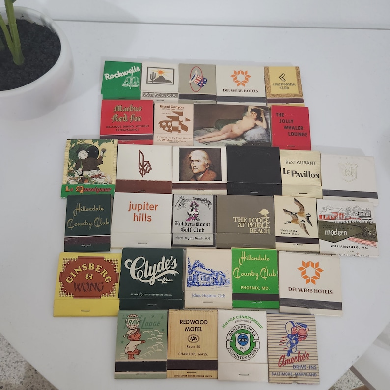 30 Vintage Matchbooks Vintage Matches Collectible Ephemera Tobacciana ...