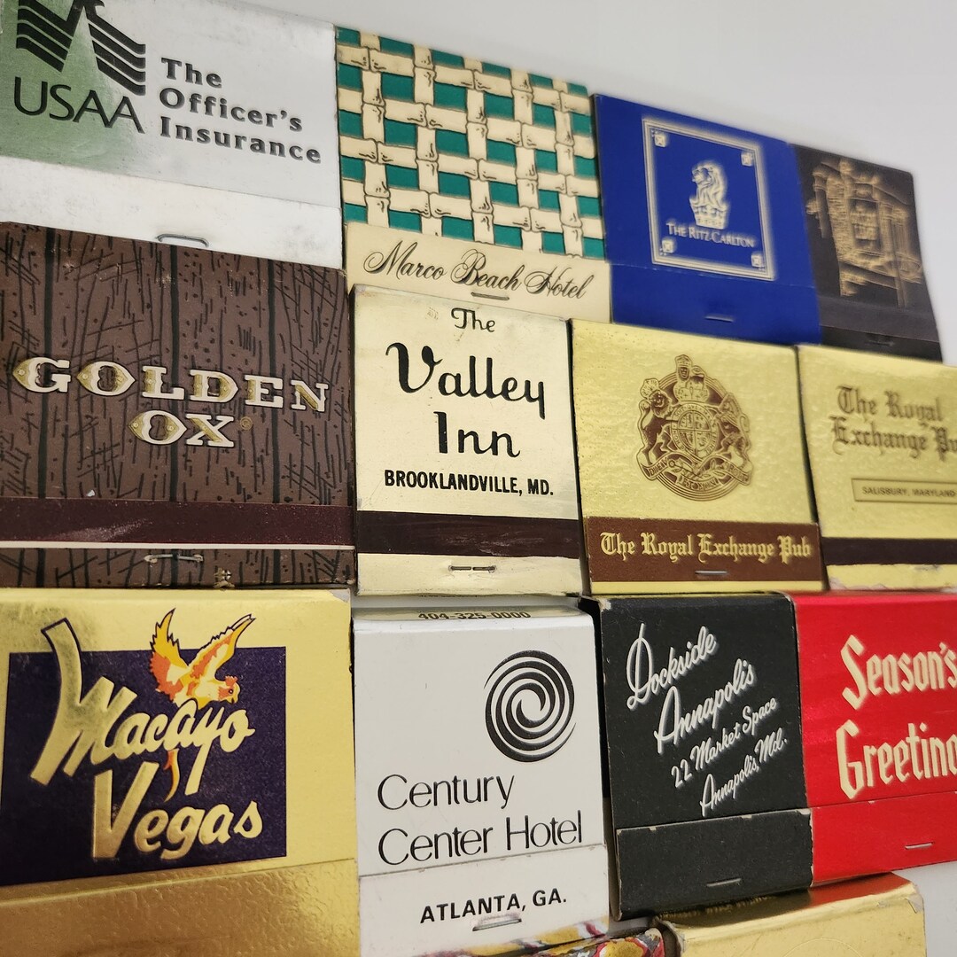 15 Vintage Matches Gold Silver Metallic Themed Collectible Tobacciana ...