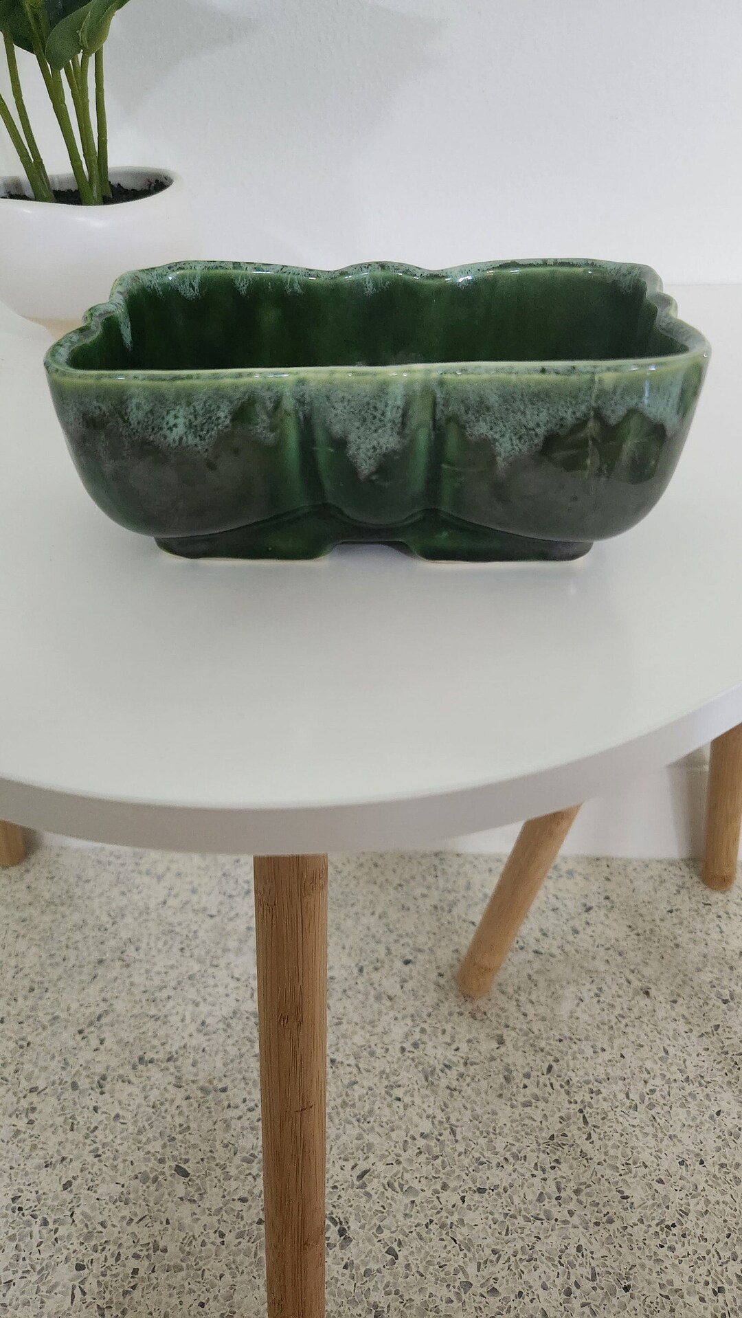 Drip Glazed Pottery, Vintage Green Vintage Pottery or Planter UPCO 1960 ...