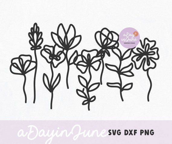 Boho Wildflowers Set 3 SVG PNG and DXF Included. Spring Svg | Etsy