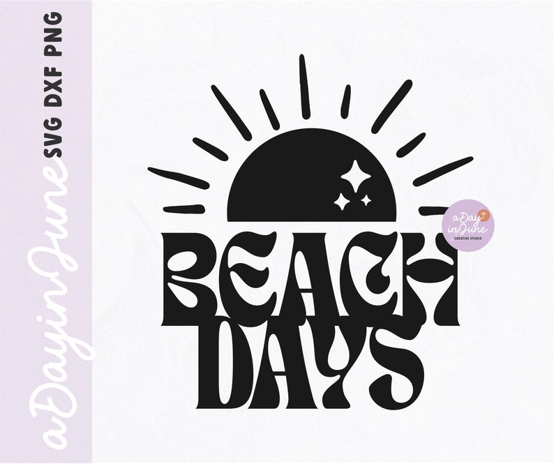 Retro Beach Sun SVG PNG and DXF Included. Beach Svg Files, Summer Svg ...