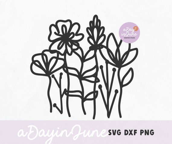 Boho Wildflowers Set 2 SVG PNG and DXF Included. Spring Svg | Etsy