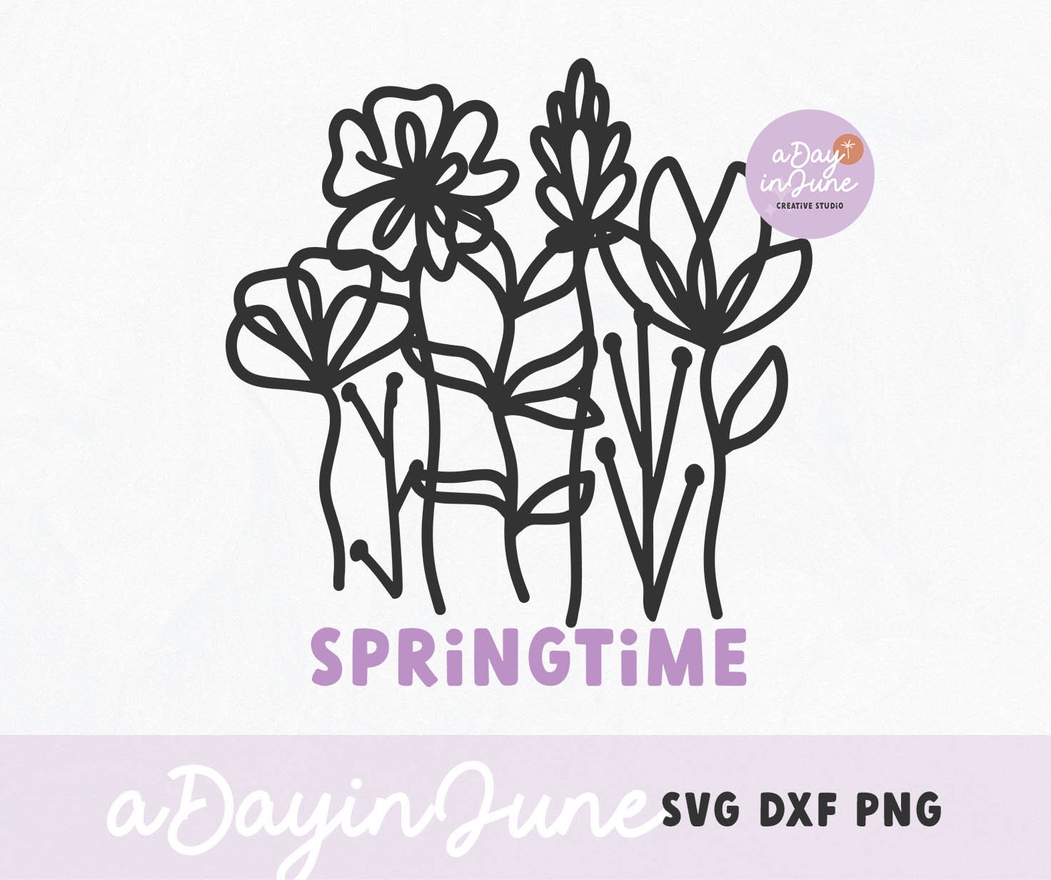 Springtime Wildflowers SVG - PNG and DXF Included. Spring Svg, April ...