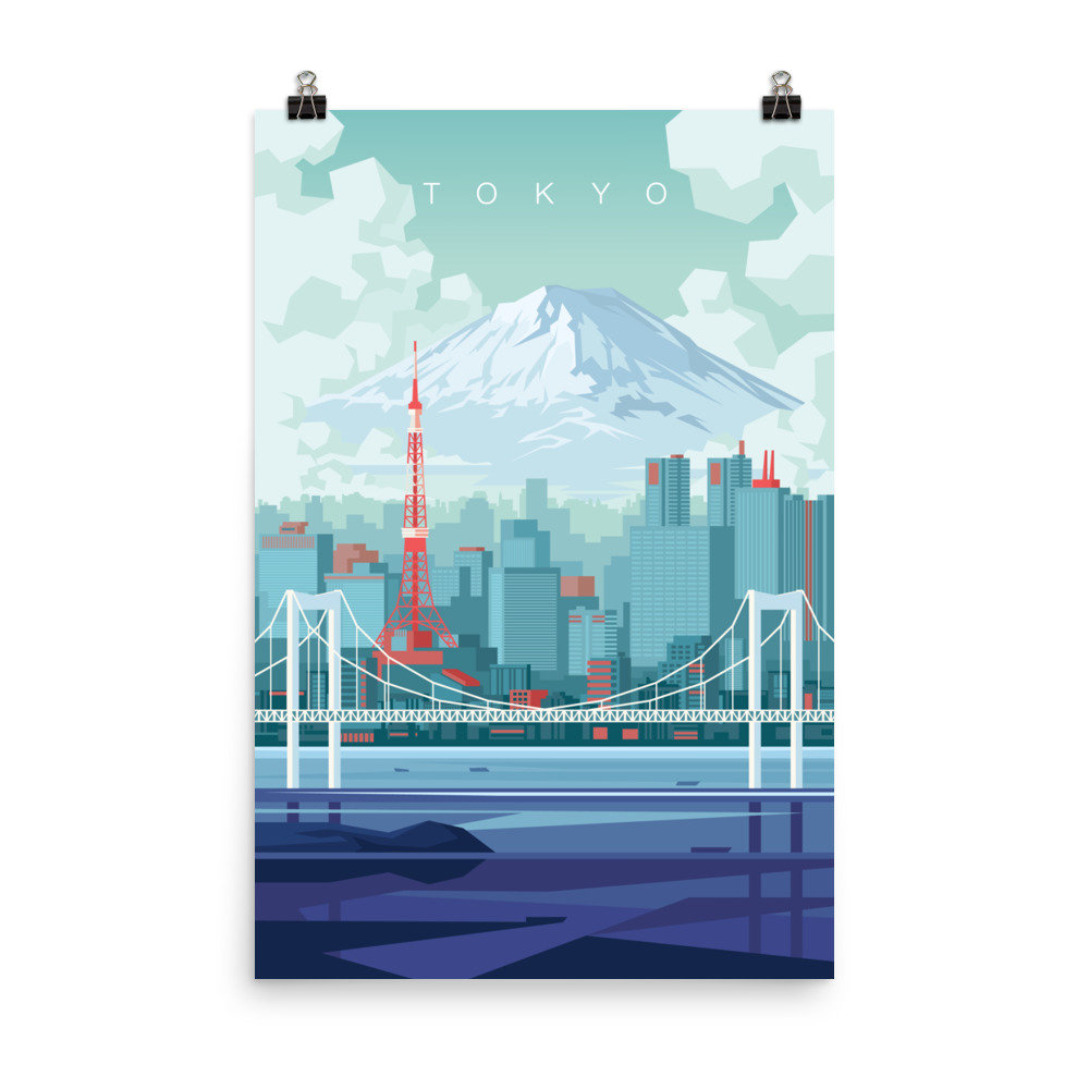 Tokyo Japan Vintage Travel Poster - Etsy
