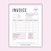 Pink Invoice Template: Customizable Canva Form (digital Download) - Etsy