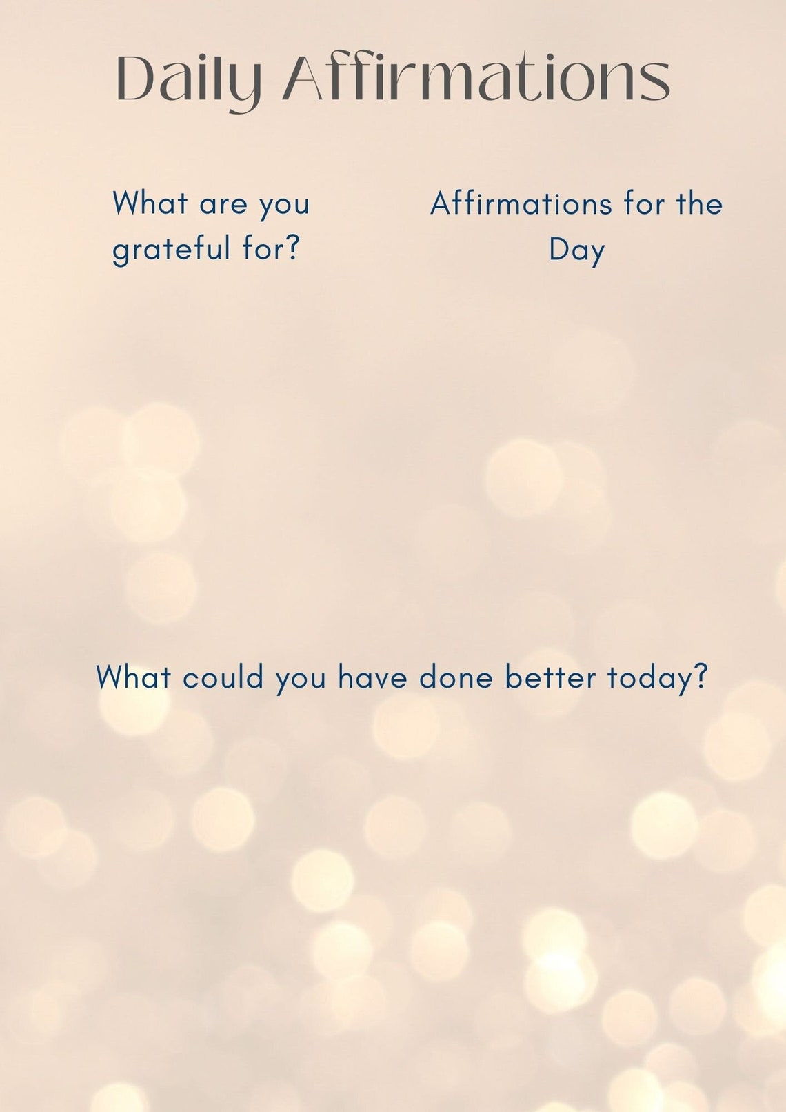 Printable Affirmations | Editable Template | Affirmation Worksheet ...