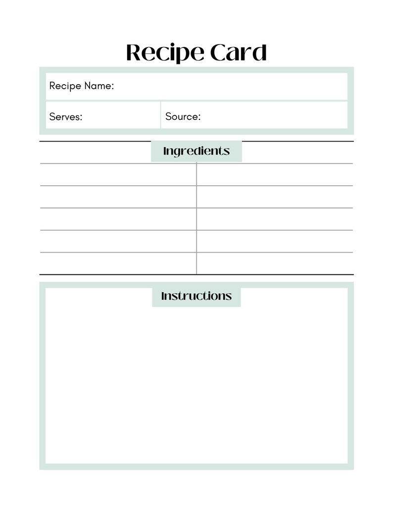 Meal Planner Bundle Grocery List Recipe List Recipe Pages Digital ...