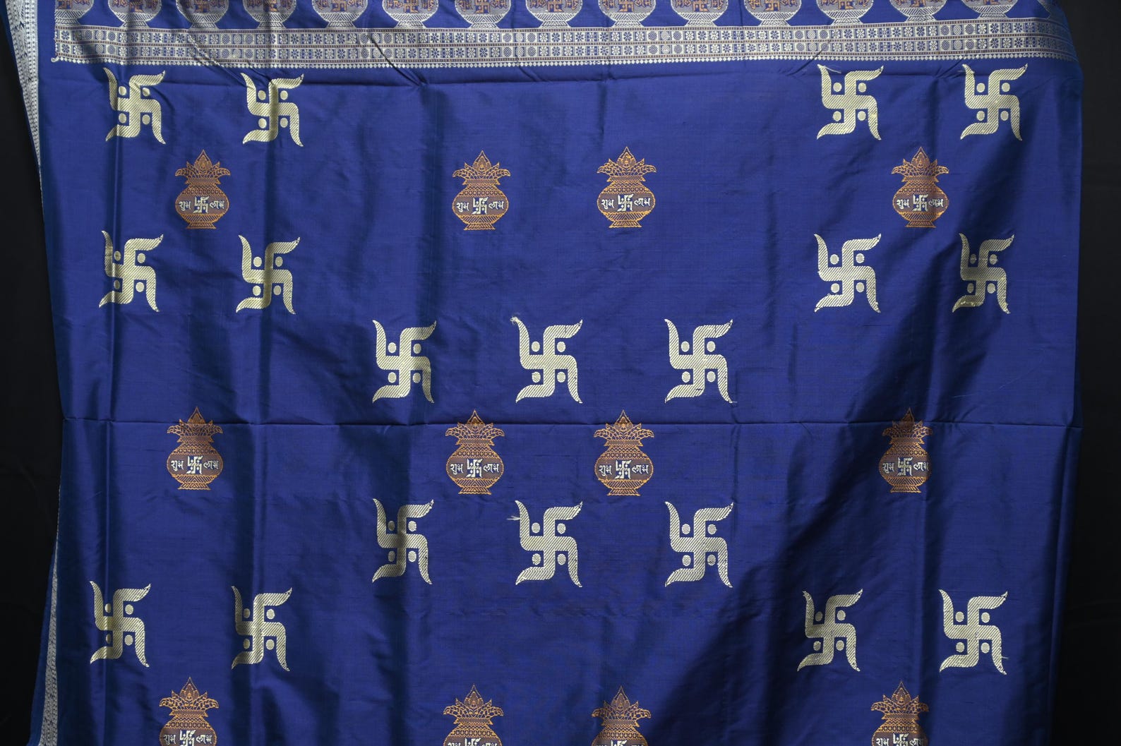 Yellow Blue Swastik Kalash Odisha Ikat Sambalpuri Silk Saree-odisha ...