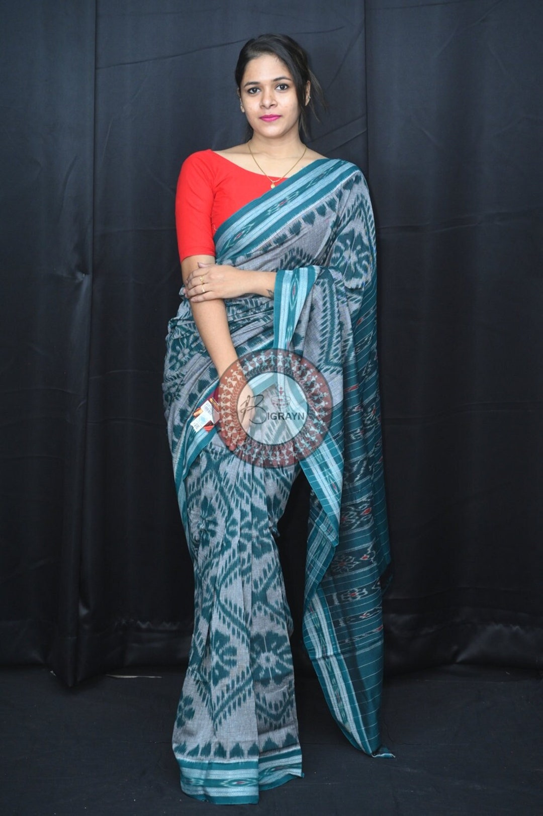 Grey Green Bada Phula Sambalpuri Cotton Saree-odisha Weaves - Etsy