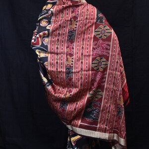 Black Maroon Musical Instruments Odisha Ikat Sambalpuri Silk Saree ...