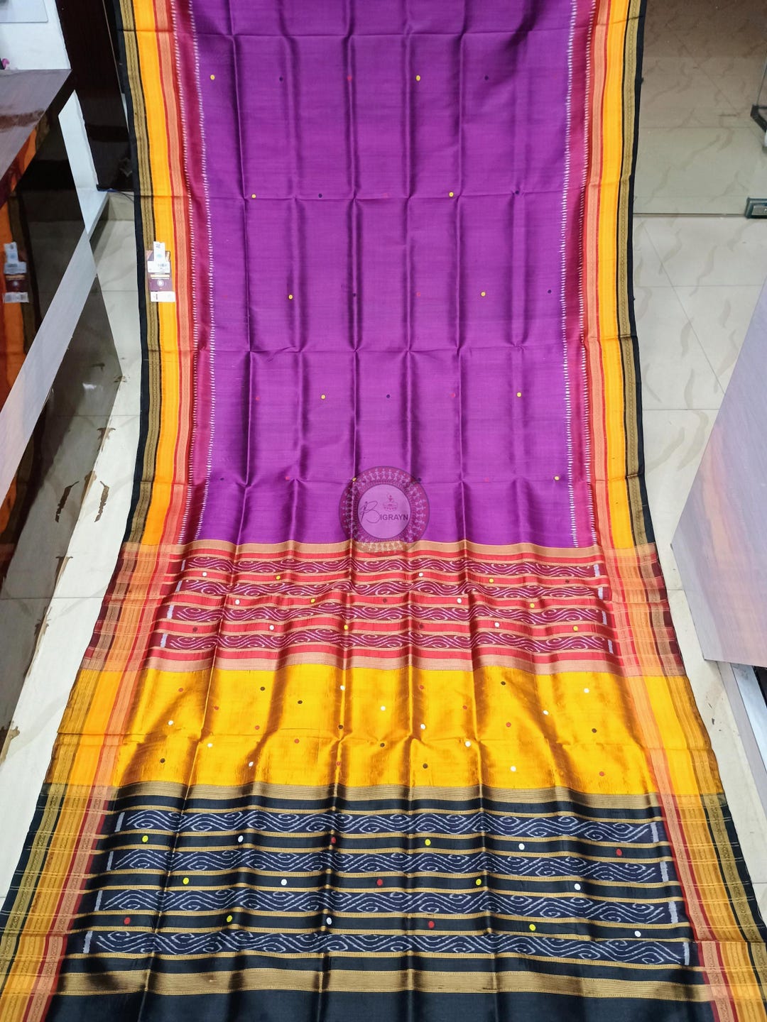Magenta Ikat Khandua Silk Saree | Odisha Handloom, Motif Design - Etsy