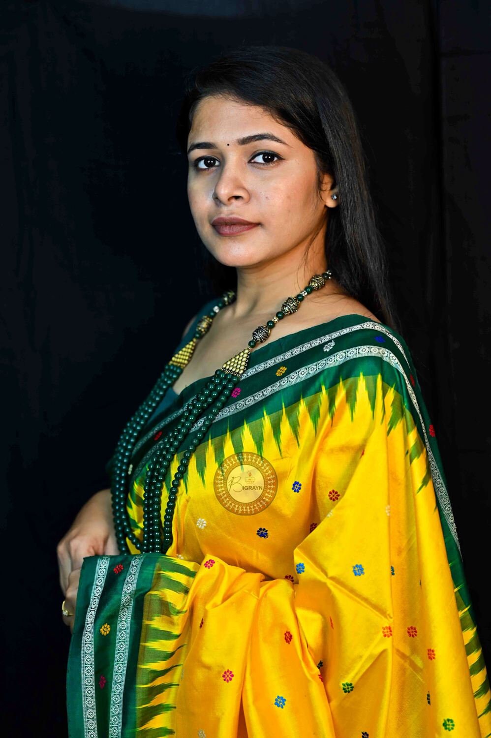 Dolabedi Yellow Green Odisha Handloom Silk Saree Handloom Mark and Silk ...