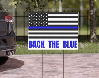 Thin Blue Line Lawn Sign - Etsy
