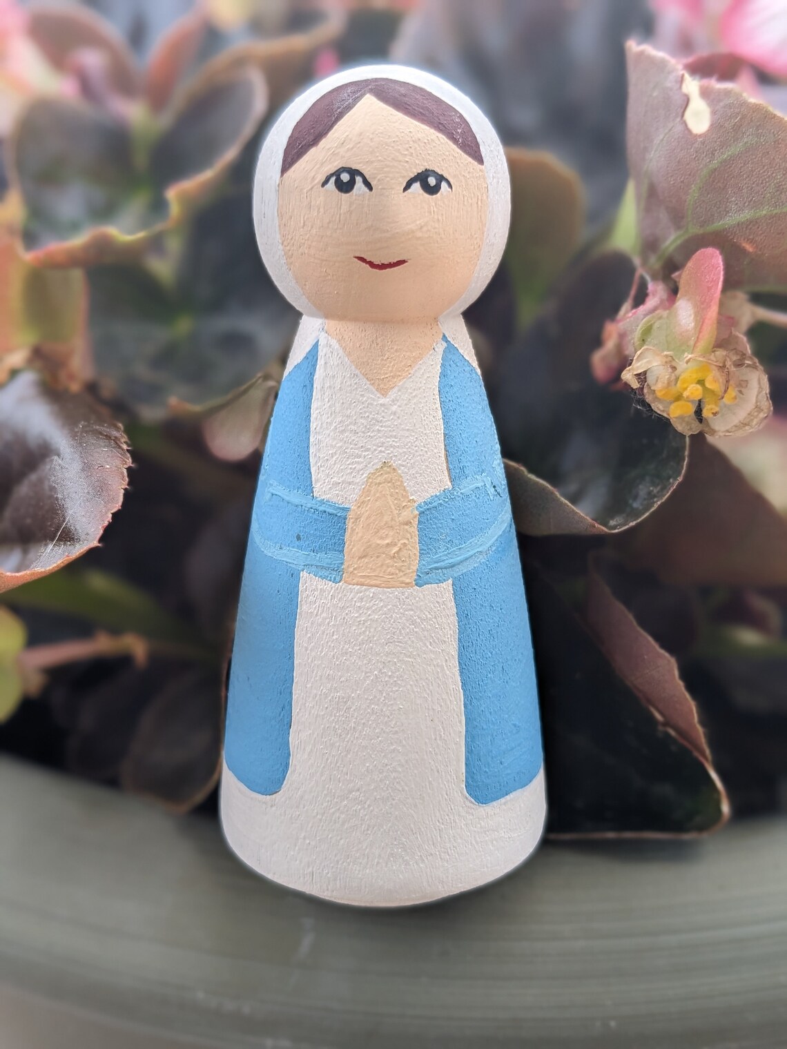 Our Blessed Mother Mary Wooden Peg Doll, Catholic Gift, Catholic Toy ...