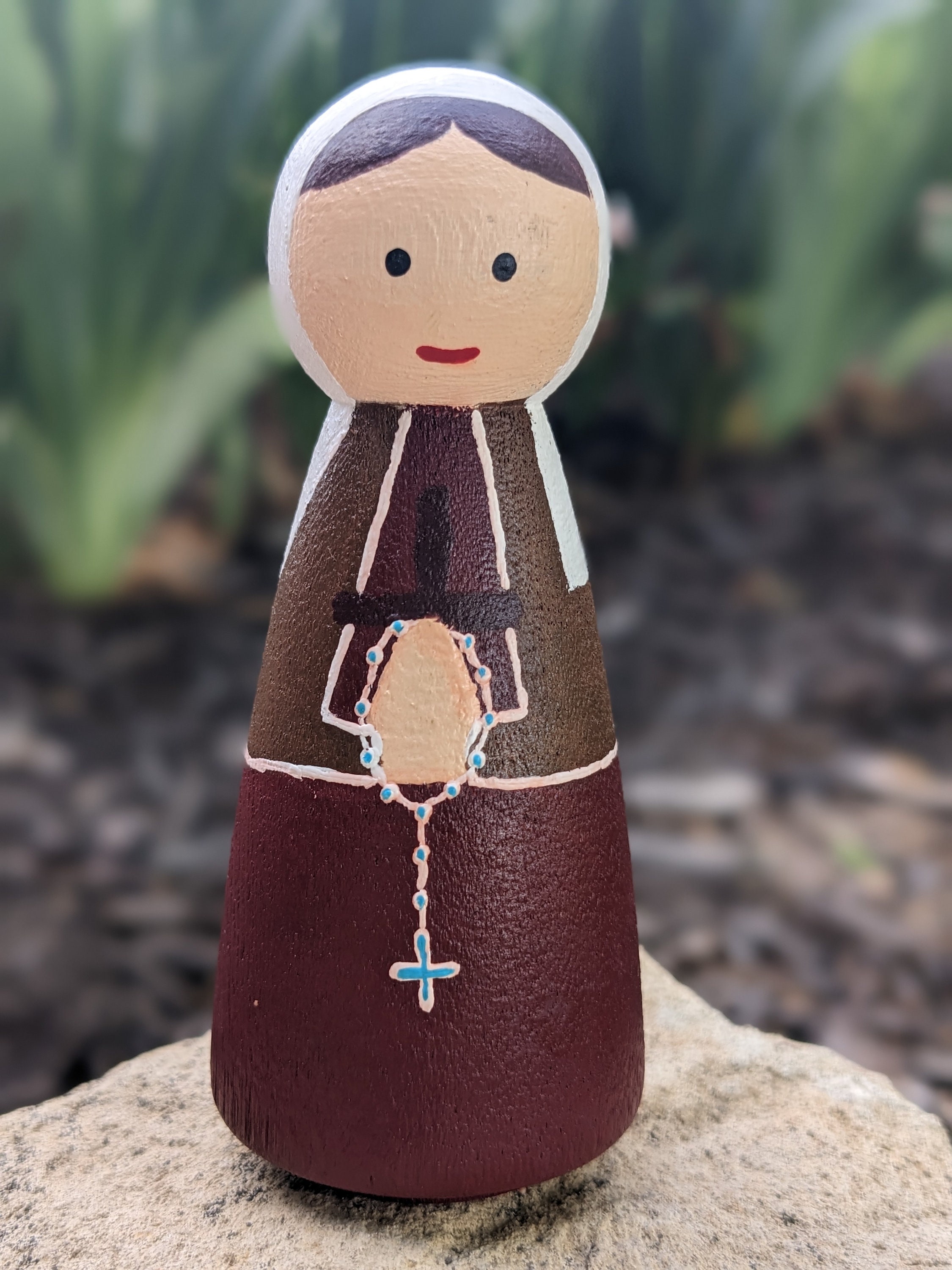 St. Bernadette Wooden Peg Doll, Catholic Gift, Catholic Toy, Baptism ...