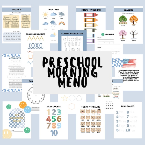Printable Homeschool Morning Menu - Etsy