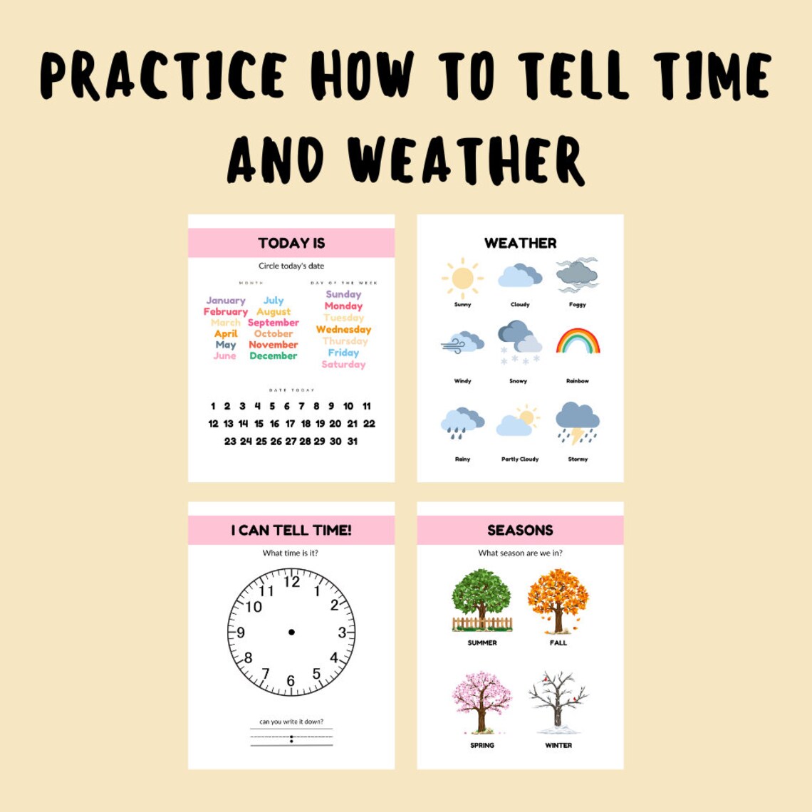 Preschool Morning Menu: Homeschool Printable Activities (digital ...