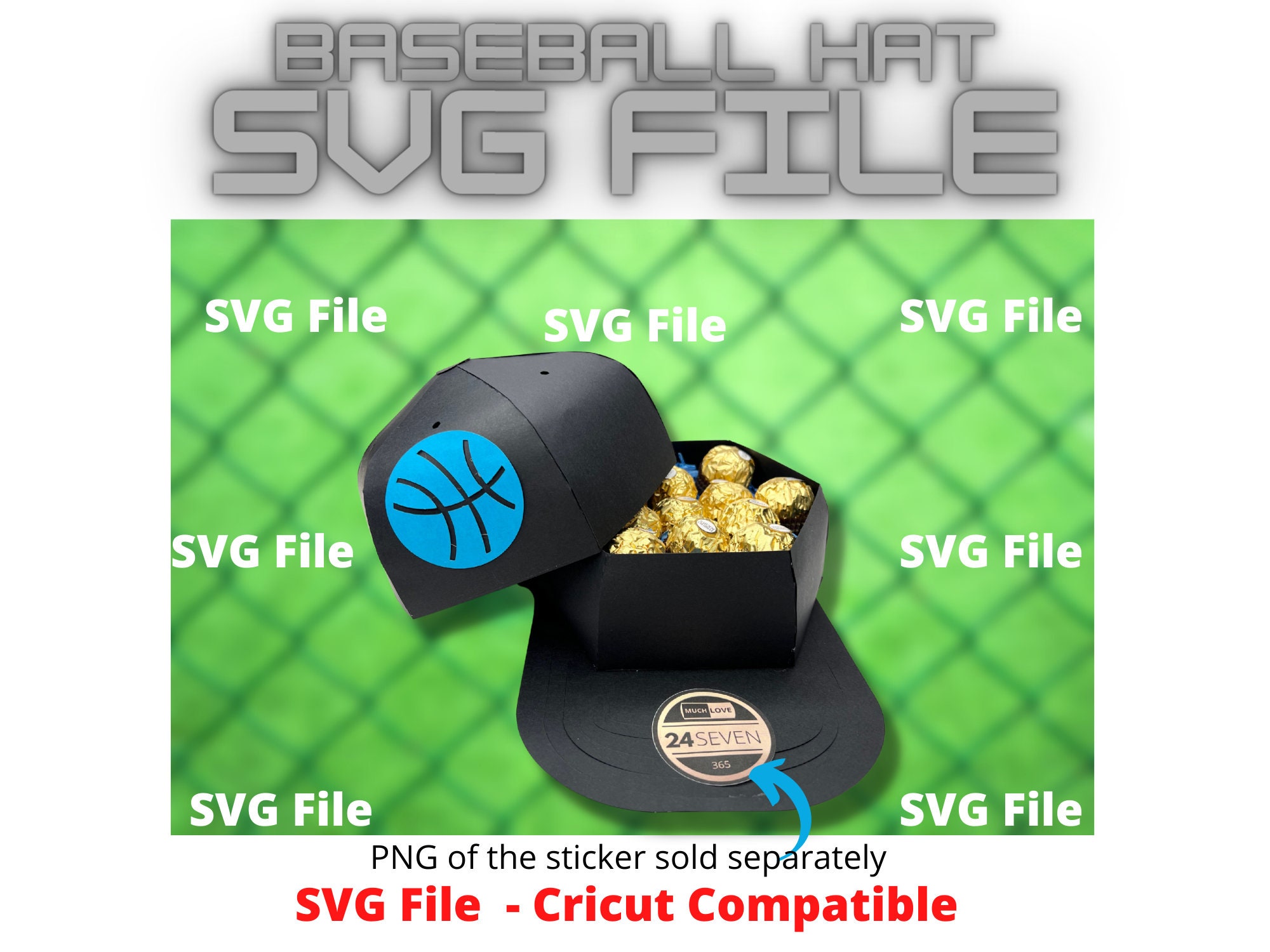 Baseball Cap SVG | Baseball Hat SVG | Treat Box SVG | Baseball Cap ...