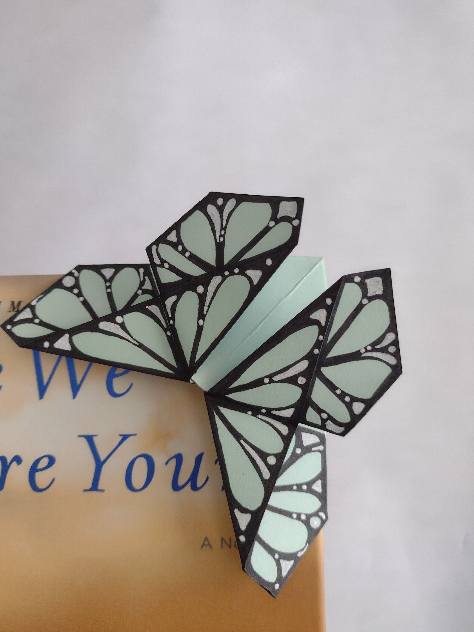 Set of 5 Paper Origami Butterfly Corner Bookmarks Confetti | Etsy